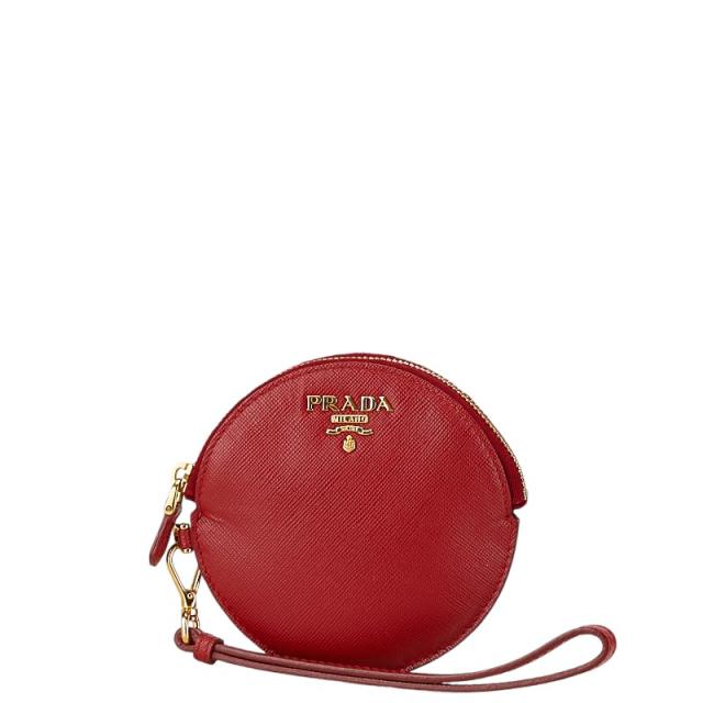 プラダ ケース 小銭入れ 1M1443 レッド サフィアーノレザー レディース PRADA 【中古】
