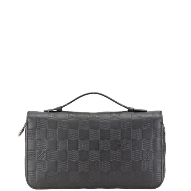 ルイ ヴィトン ダミエ アンフィニ ジッピーXL ラウンドファスナー 長財布 N61254 オニキス ブラック PVC レザー LOUIS VUITTON 【中古】
