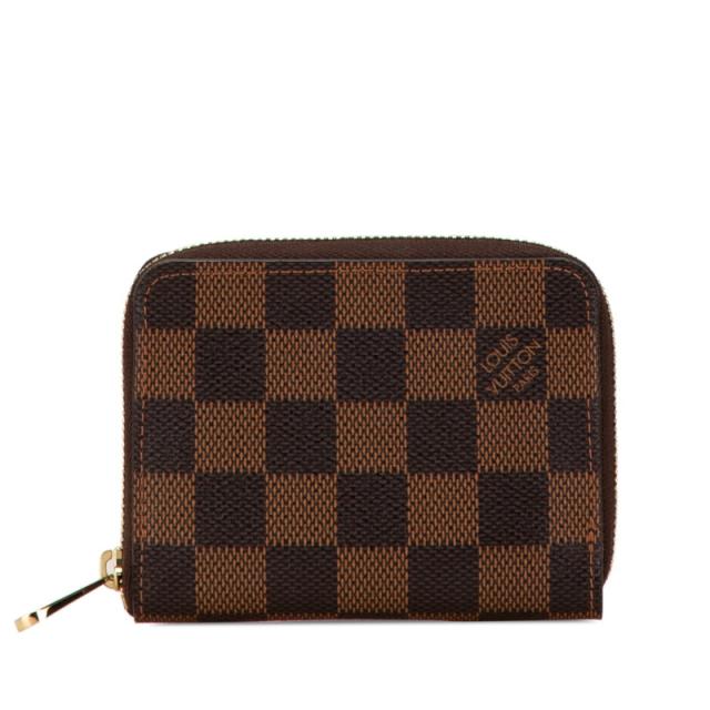 ルイ ヴィトン ダミエ ジッピー パース ケース N63070 ブラウン PVC レザー レディース LOUIS VUITTON 【中古】