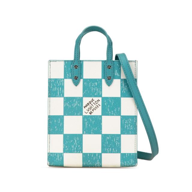 ルイ ヴィトン ダミエ チェッカーボード サックプラ XS ハンドバッグ ショルダーバッグ 2WAY N60495 グリーン LOUIS VUITTON 【中古】