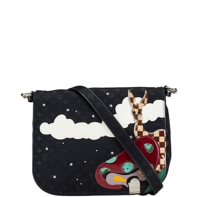 ルイ ヴィトン モノグラム サテン コント ドゥ フェ ミュゼット ショルダーバッグ  M92273 ノワール ブラック LOUIS VUITTON 【中古】