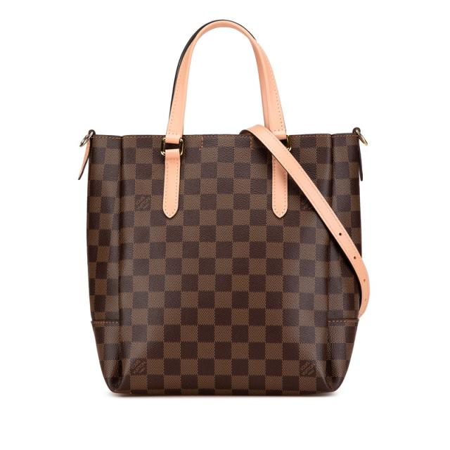 ルイ ヴィトン ダミエ ベルモントBB トートバッグ ショルダーバッグ 2WAY N60297 ブラウン ピンク PVC レザー LOUIS VUITTON 【中古】