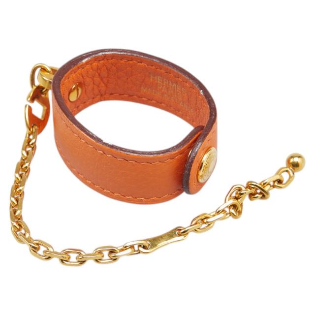 エルメス グローブホルダー オレンジ レザー レディース HERMES 【中古】