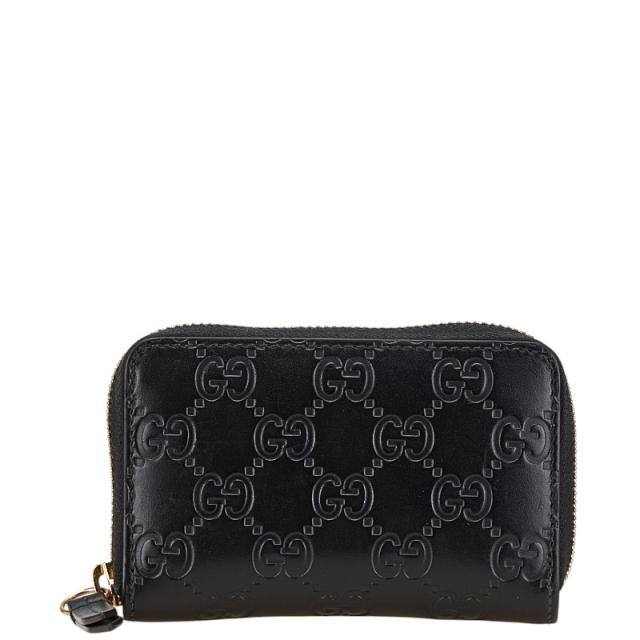 グッチ グッチシマ ケース 447939 493075 ブラック レザー レディース GUCCI 【中古】