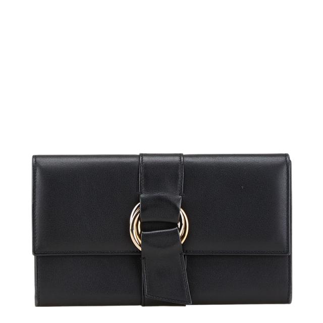 カルティエ トリニティ 長財布 ブラック レザー レディース CARTIER 【中古】