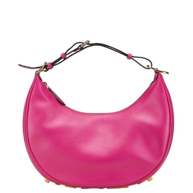 フェンディ フェンディグラフィ スモール ハンドバッグ ホーボーバッグ 8BR798 ピンク レザー レディース FENDI 【中古】