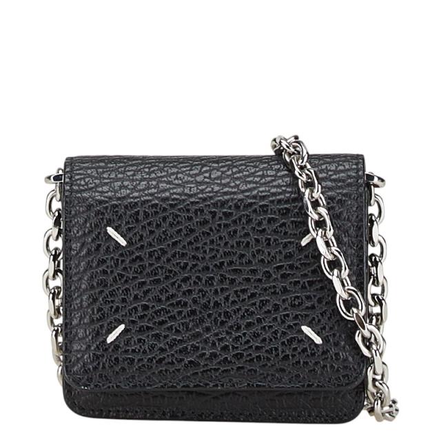 マルタンマルジェラ 斜め掛け チェーンウォレット ケース SA3UI0009 ブラック レザー レディース MARTIN MARGIELA 【中古】