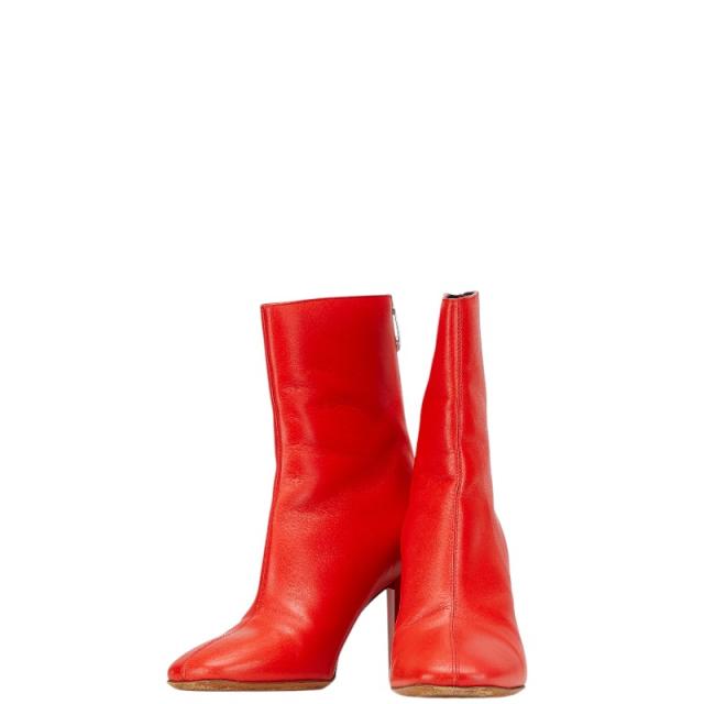 マルタンマルジェラ ショートブーツ スクエアトゥブーツ サイズ：38 58WU0117 レッド レザー レディース MARTIN MARGIELA 【中古】