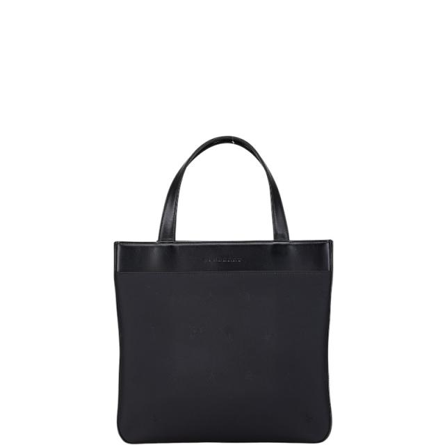 バーバリー ホースロゴ 馬 ハンドバッグ ブラック ナイロン レザー レディース BURBERRY 【中古】