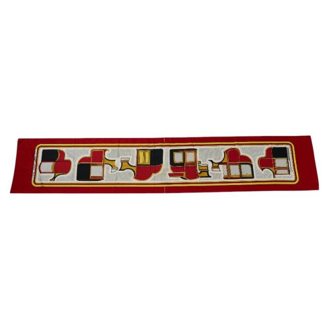 エルメス LES COUPES 馬車 スカーフ レッド マルチカラー レディース HERMES 【中古】