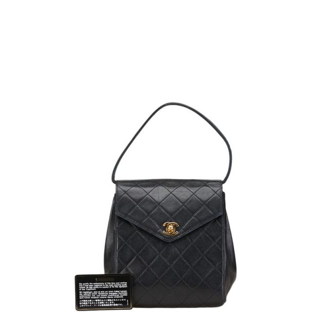 シャネル マトラッセ ココマーク ハンドバッグ トートバッグ ブラック ラムスキン レディース CHANEL 【中古】