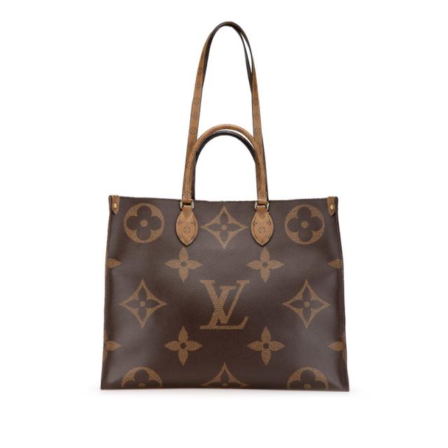 ルイ ヴィトン モノグラム ジャイアントリバース オンザゴーGM ハンドバッグ ショルダーバッグ M45320 ブラウン LOUIS VUITTON 【中古】