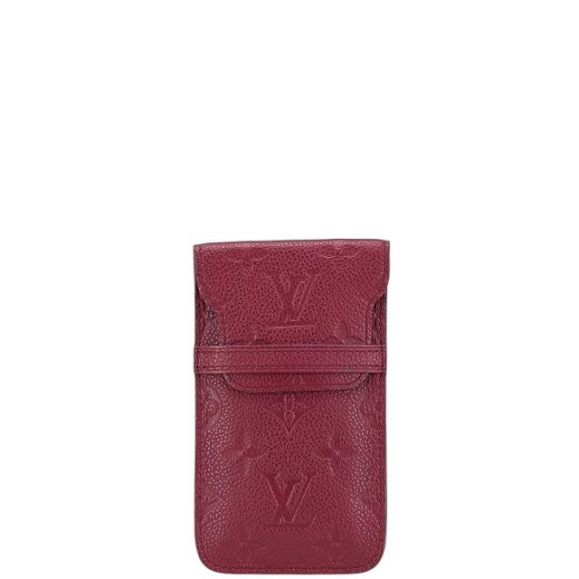 ルイ ヴィトン モノグラム アンプラント 携帯ケース スマートフォンケース M60375 オロール ボルドー レザー LOUIS VUITTON 【中古】