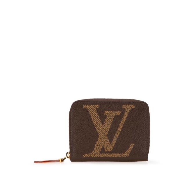 ルイ ヴィトン モノグラム ジャイアント ジッピー パース ケース 小銭入れ M67690 ブラウン PVC LOUIS VUITTON 【中古】