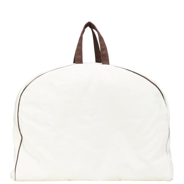 エルメス ロゴ ガーメントケース スーツカバー アイボリー ブラウン キャンバス レディース HERMES 【中古】