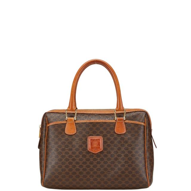 セリーヌ マカダム ハンドバッグ ブラウン PVC レザー レディース CELINE 【中古】