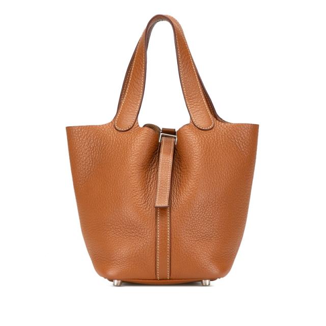 エルメス ピコタンPM ハンドバッグ ゴールド トリヨンクレマンス レディース HERMES 【中古】