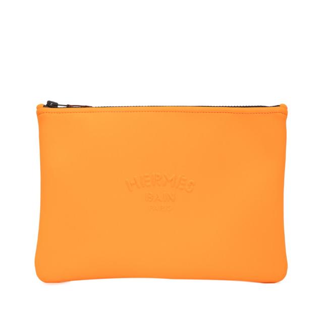 エルメス トゥルースフラット ネオバンMM クラッチバッグ セカンドバッグ ポーチ オレンジ ポリアミド/エラスタン HERMES 【中古】