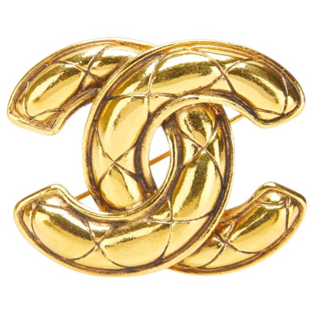 シャネル マトラッセ ココマーク ブローチ ゴールド メッキ レディース CHANEL 【中古】