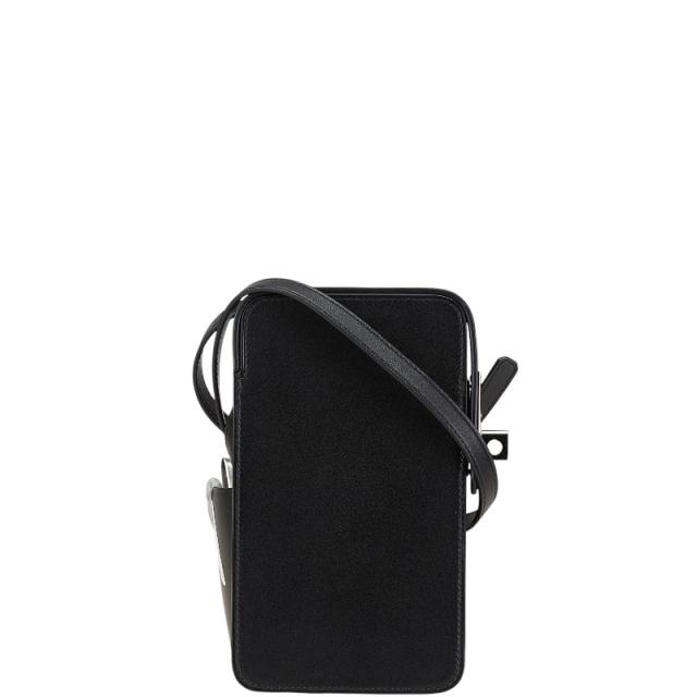 エルメス アカボックス  斜め掛け スマートフォンショルダーバッグ ブラック ボックスカーフ レディース HERMES 【中古】