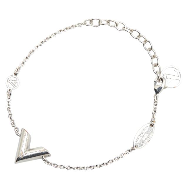 ルイ ヴィトン ブラスレ エセンシャル V ブレスレット M63198 シルバー メタル レディース LOUIS VUITTON 【中古】