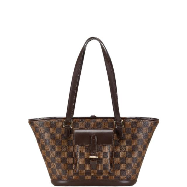 ルイ ヴィトン ダミエ マノスクPM トートバッグ ショルダーバッグ N51121 ブラウン PVC レザー レディース LOUIS VUITTON 【中古】