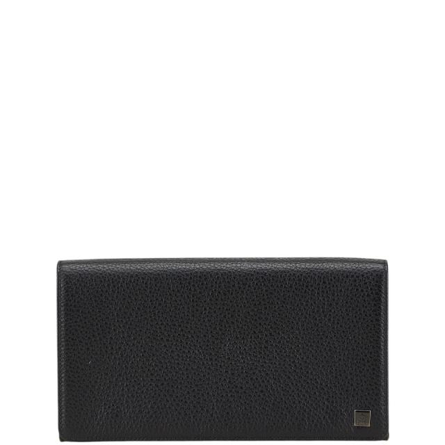 ダンヒル ロゴ 長財布 ブラック レザー レディース Dunhill 【中古】