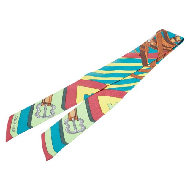 エルメス ツイリー コーチング COACHING スカーフ グリーン マルチカラー シルク レディース HERMES 【中古】