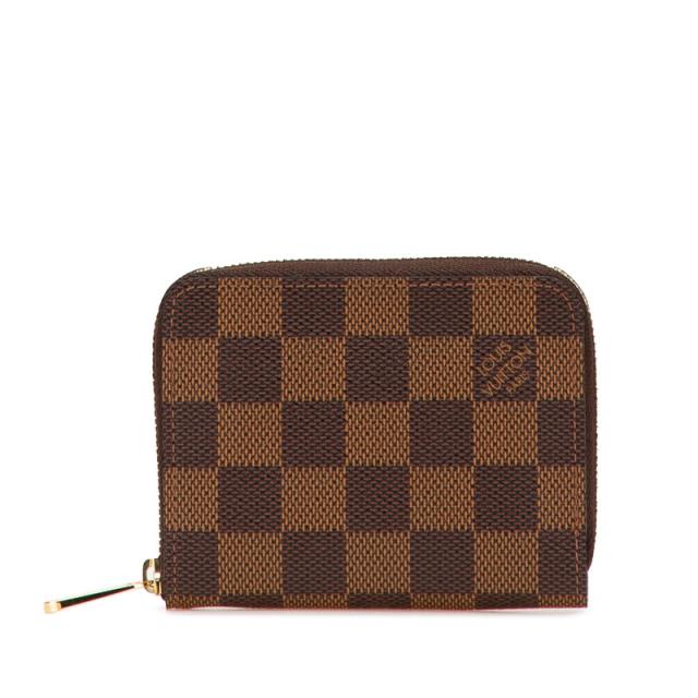 ルイ ヴィトン ダミエ ジッピーパース ケース N63070 ブラウン PVC メッキ レディース LOUIS VUITTON 【中古】