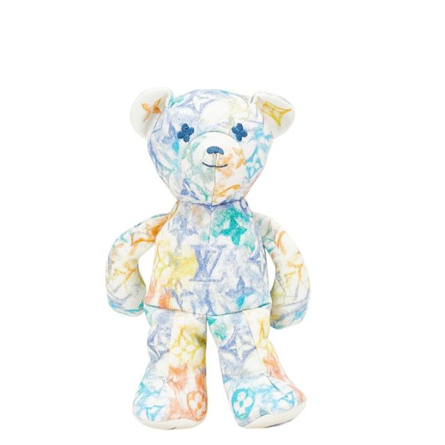 ルイ ヴィトン ドゥドゥ ルイ テディベア ぬいぐるみ GI0502 ホワイト マルチカラー オーガニックコットン LOUIS VUITTON 【中古】