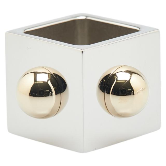 エルメス 保存袋 キューブ コリエ ド シアン スカーフリング シルバー ゴールド メタル メッキ レディース HERMES 【中古】