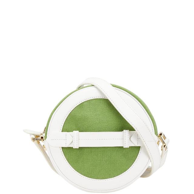トリーバーチ ショルダーバッグ クロスボディバッグ グリーン ホワイト キャンバス レザー レディース Tory Burch 【中古】