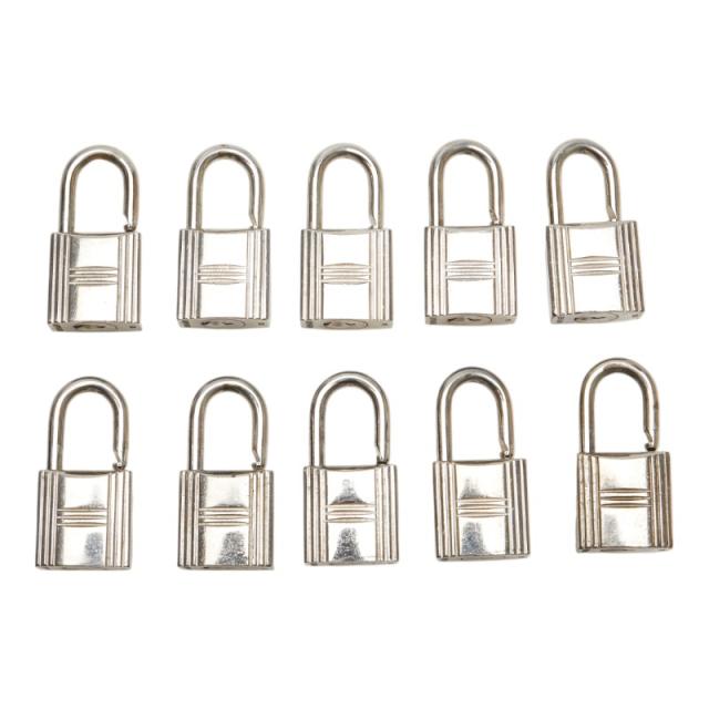 エルメス カデナ 南京錠 10個セット シルバー メタル レディース HERMES 【中古】