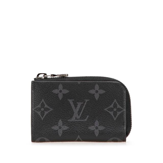 ルイ ヴィトン モノグラム エクリプス ポルトモネ ジュール ケース 小銭入れ M63536 ブラック PVC レザー LOUIS VUITTON 【中古】