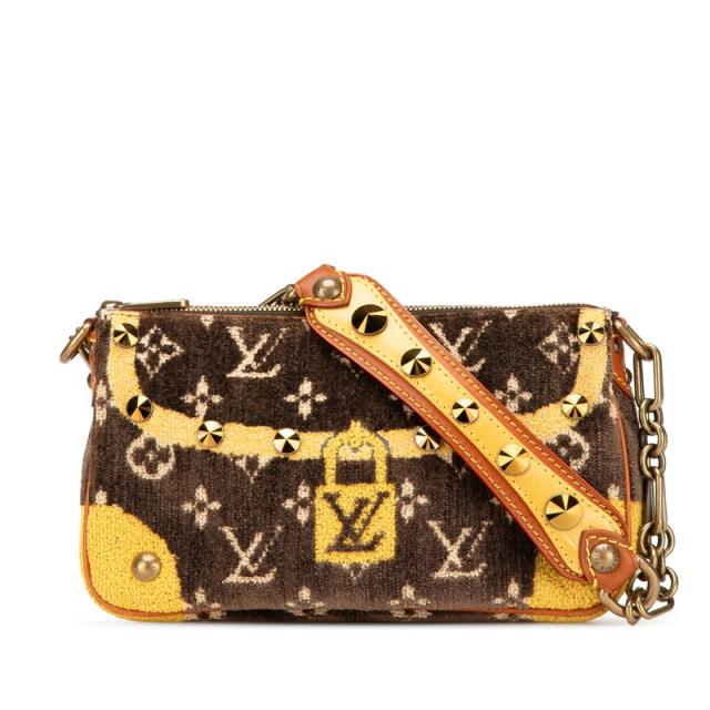 ルイ ヴィトン モノグラム トロンプイユ ポシェット アクセソワール ポーチ ミニハンドバッグ M92710 マロン LOUIS VUITTON 【中古】