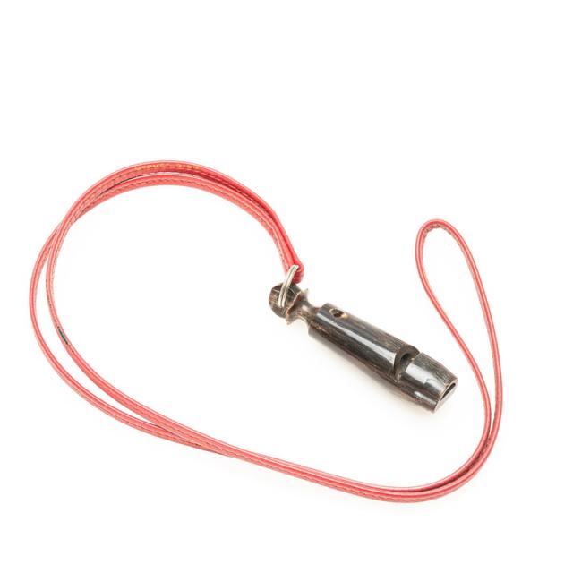 エルメス シフレ ホイッスル 笛 ブラウン レッド バッファローホーン レザー レディース HERMES 【中古】