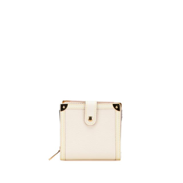 ルイ ヴィトン スハリ コンパクトジップ 二つ折り財布 M91831 ブロン ホワイト レザー レディース LOUIS VUITTON 【中古】