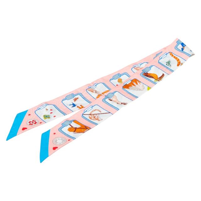 エルメス ツイリー HERMES STORY エルメス ストーリー スカーフ ピンク マルチカラー シルク レディース HERMES 【中古】