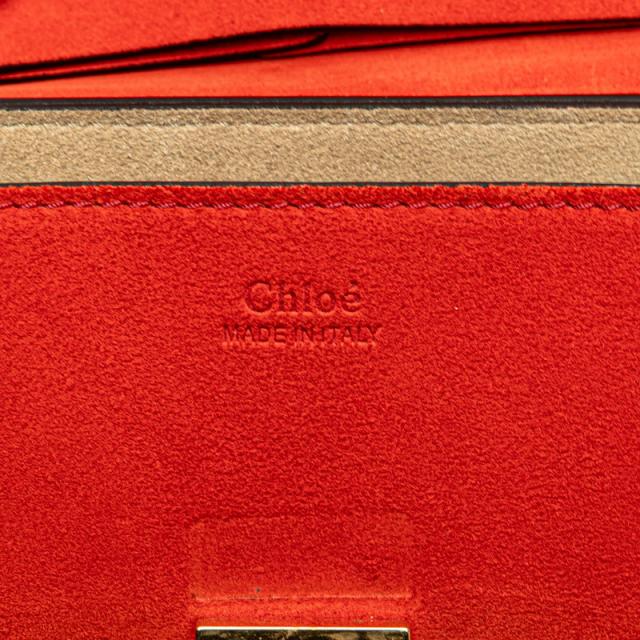 クロエ ドリュー 斜め掛け チェーン ショルダーバッグ レッド ブラック