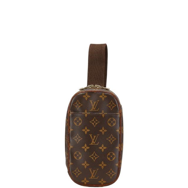 ルイ ヴィトン モノグラム ポシェットガンジュ ボディバッグ ウエストバッグ M51870 ブラウン PVC レザー メンズ LOUIS VUITTON 【中古】