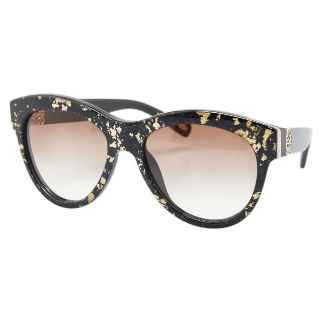 ロエベ アナグラム サングラス SLW849 ブラック ゴールド プラスチック レディース LOEWE 【中古】