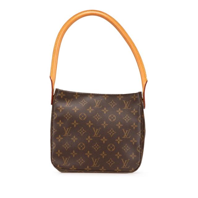 ルイ ヴィトン モノグラム ルーピングMM ショルダーバッグ ハンドバッグ M51146 ブラウン PVC レザー レディース LOUIS VUITTON 【中古】