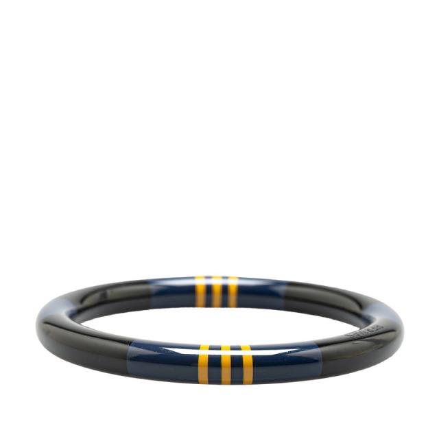 エルメス ジャンピング ロカバール ブレスレット バングル ネイビー ブラック ラッカーウッド レディース HERMES 【中古】