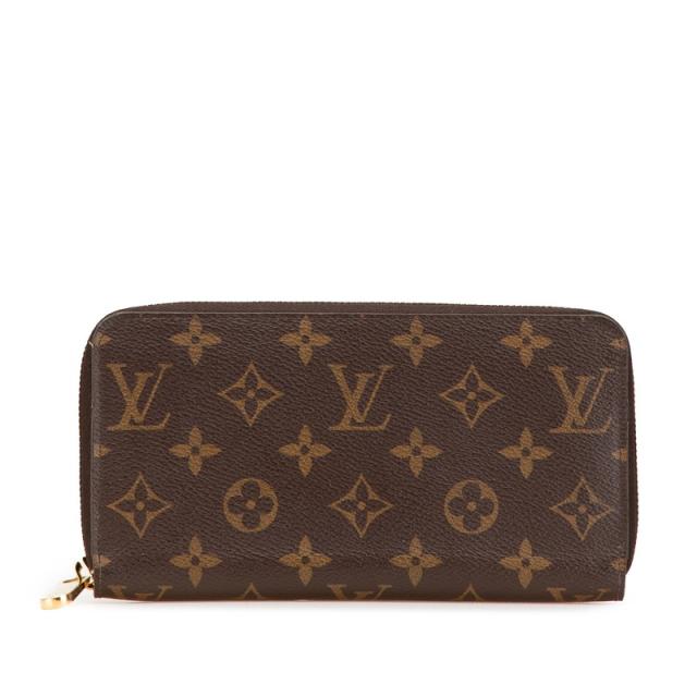 ルイ ヴィトン モノグラム ジッピーウォレット ラウンドファスナー 長財布 M41895 ブラウン フューシャ PVC LOUIS VUITTON 【中古】