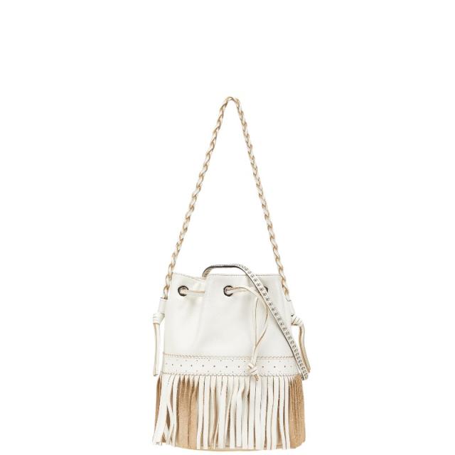 ジェイアンドエムデヴィッドソン カーニバル ハンドバッグ ショルダーバッグ 2WAY ベージュ ホワイト レザー J&M Davidson 【中古】