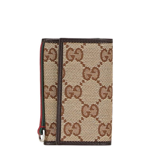 グッチ GGキャンバス シェリーライン キーケース 6連 131928 ベージュ マルチカラー キャンバス レザー レディース GUCCI 【中古】
