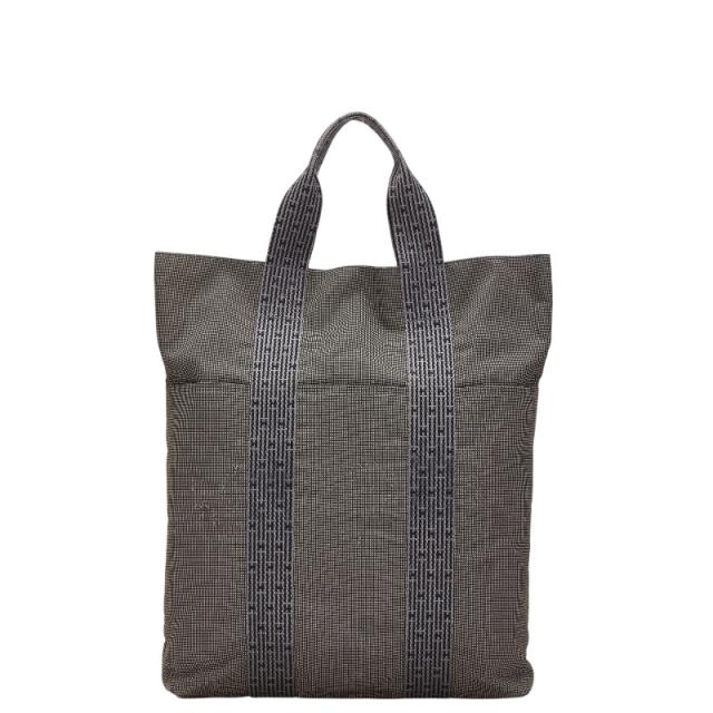 エルメス エールライン カバス ハンドバッグ トートバッグ グレー キャンバス レディース HERMES 【中古】