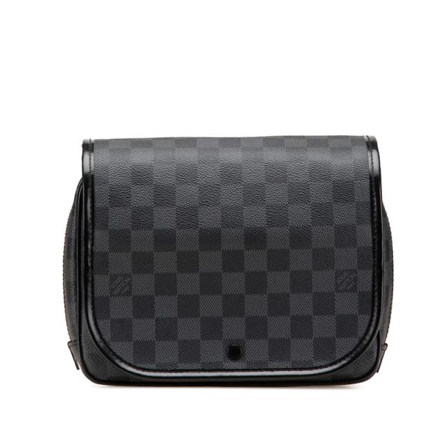 ルイ ヴィトン ダミエ グラフィット トゥルース サスペンダブル ポーチ セカンドバッグ N41419 ブラック PVC LOUIS VUITTON 【中古】