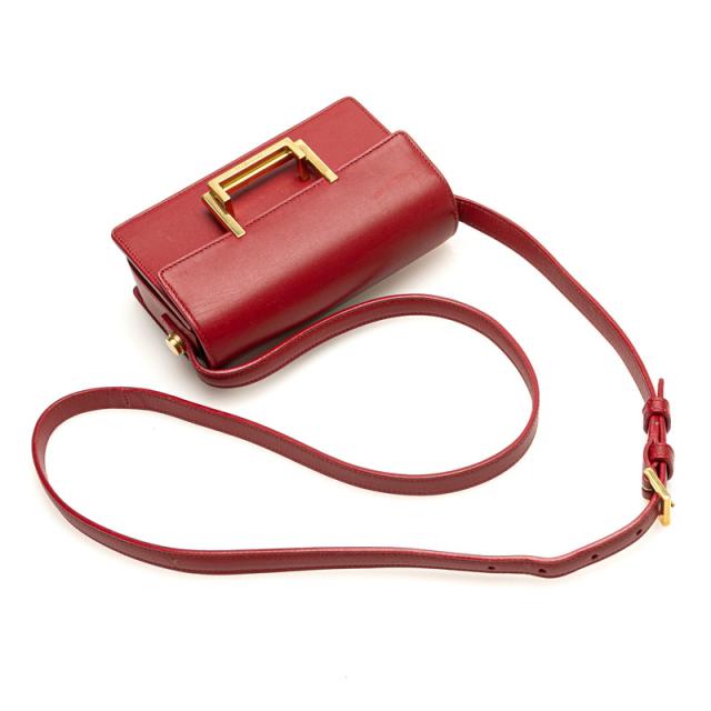 サンローラン クラシック ルル 斜め掛け ミニショルダーバッグ  318249 レッド レザー レディース SAINT LAURENT 【中古】 サンローラン クラシック ルル 斜め掛け ミニショルダーバッグ 318249