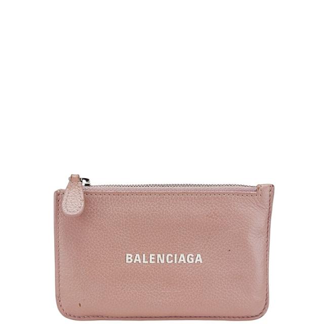 バレンシアガ ロゴ ケース 637130 ピンク レザー レディース BALENCIAGA 【中古】